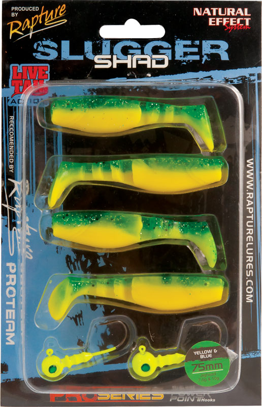 RAPTURE SLUGGER SHAD SET 75MM 7.5 I 10GR GLOWING