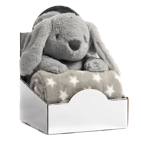 BBO Set igračka + Ćebence 100x75cm Rabbit Grey B230135-1