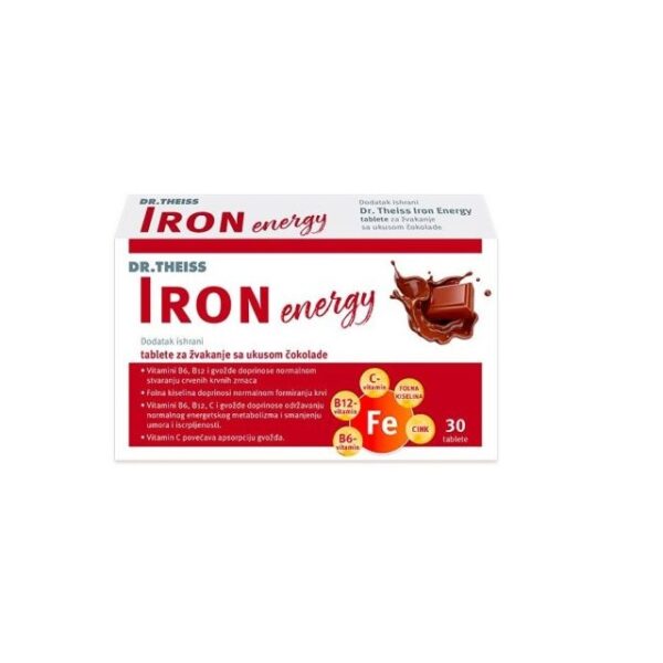 Iron Energy tableta za žvakanje sa ukusom čokolade Dr.Theiss, 30kom