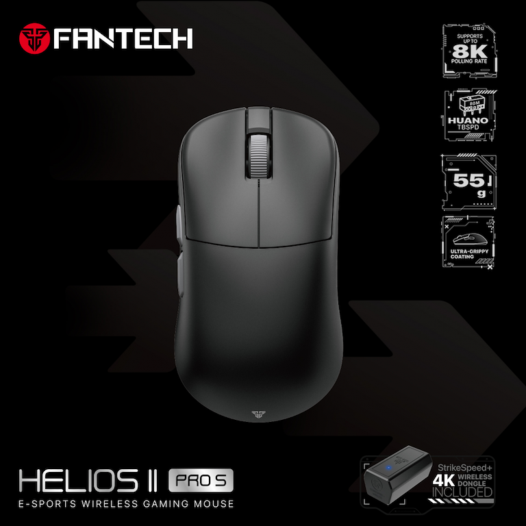 MIS WIRELESS GAMING FANTECH XD3 (V3) PRO 8K HELIOS II CRNI SA ACM03 (DONGLE)