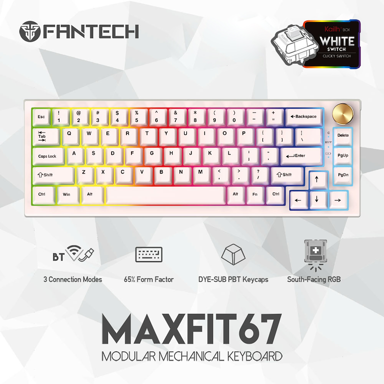 TASTATURA MEHANICKA GAMING FANTECH MK858 RGB MAXFIT67 SPACE EDITION (WHITE SWITCH)