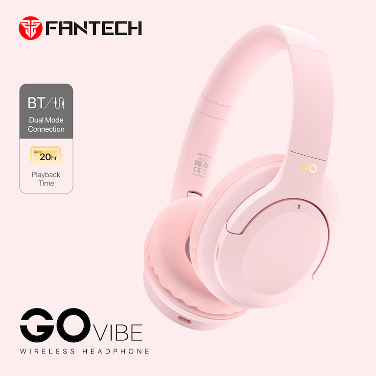 BLUETOOTH SLUSALICE FANTECH GO VIBE WH05 PINK