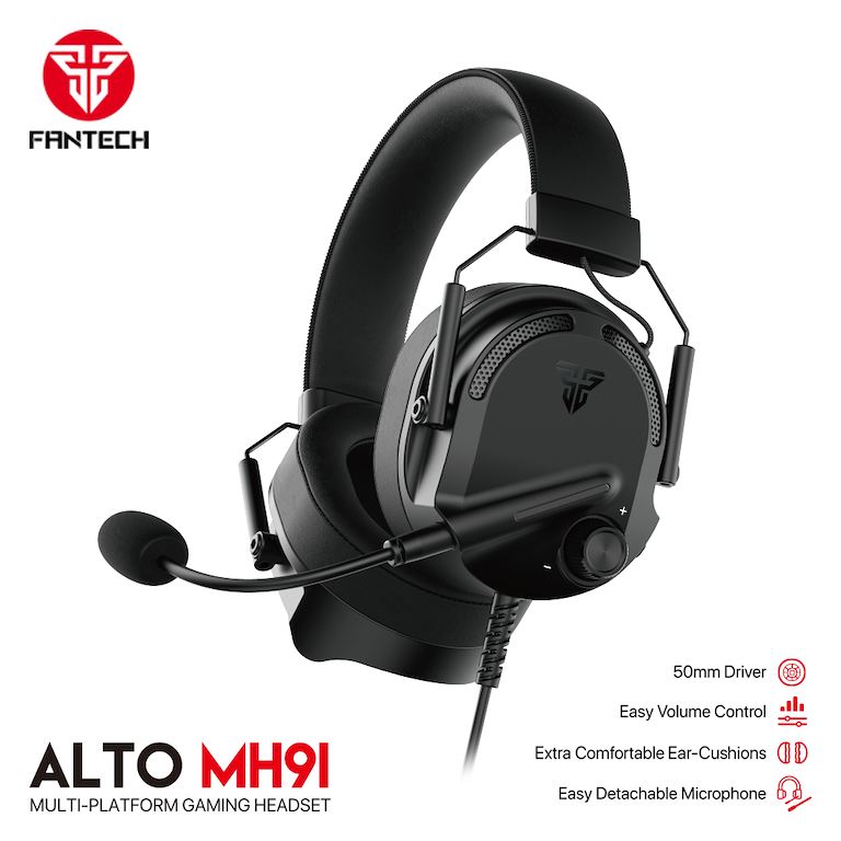 SLUSALICE GAMING FANTECH MH91 ALTO CRNE