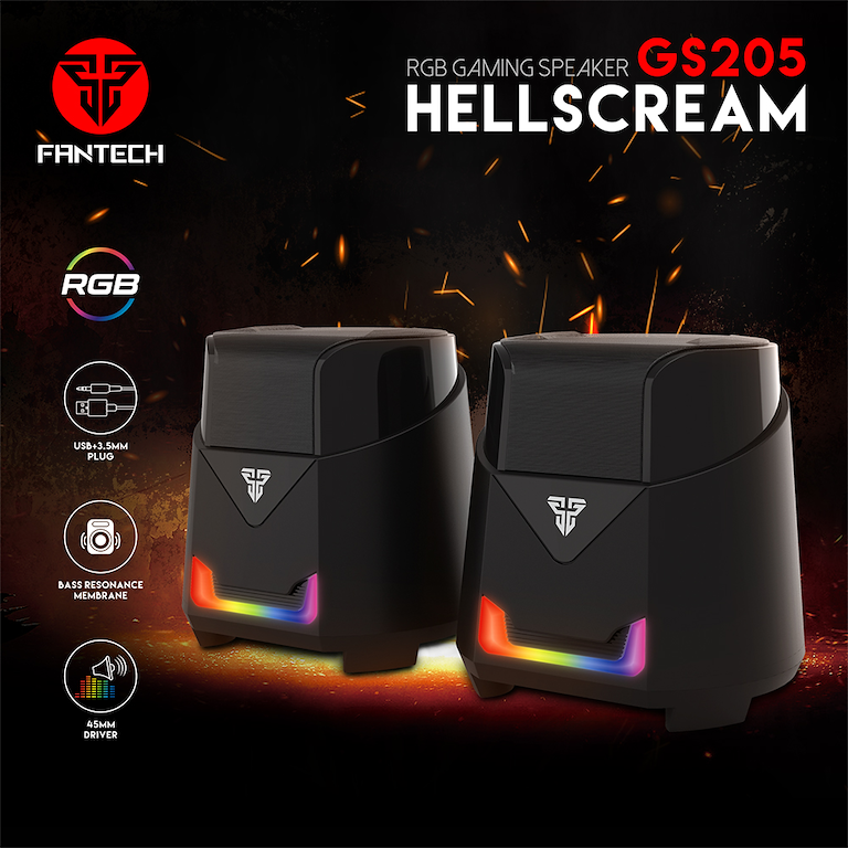 LAPTOP ZVUCNICI FANTECH GS205 HELLSCREAM CRNI RGB