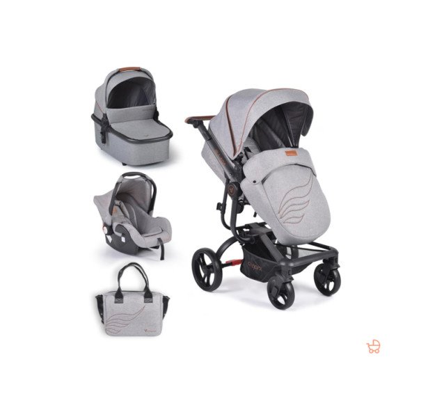 Kolica za bebe Cangaroo Ellada Premium 3u1-Grey