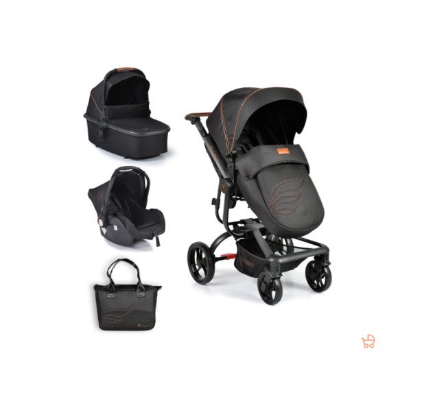 Kolica za bebe Cangaroo Ellada Premium 3u1-Black