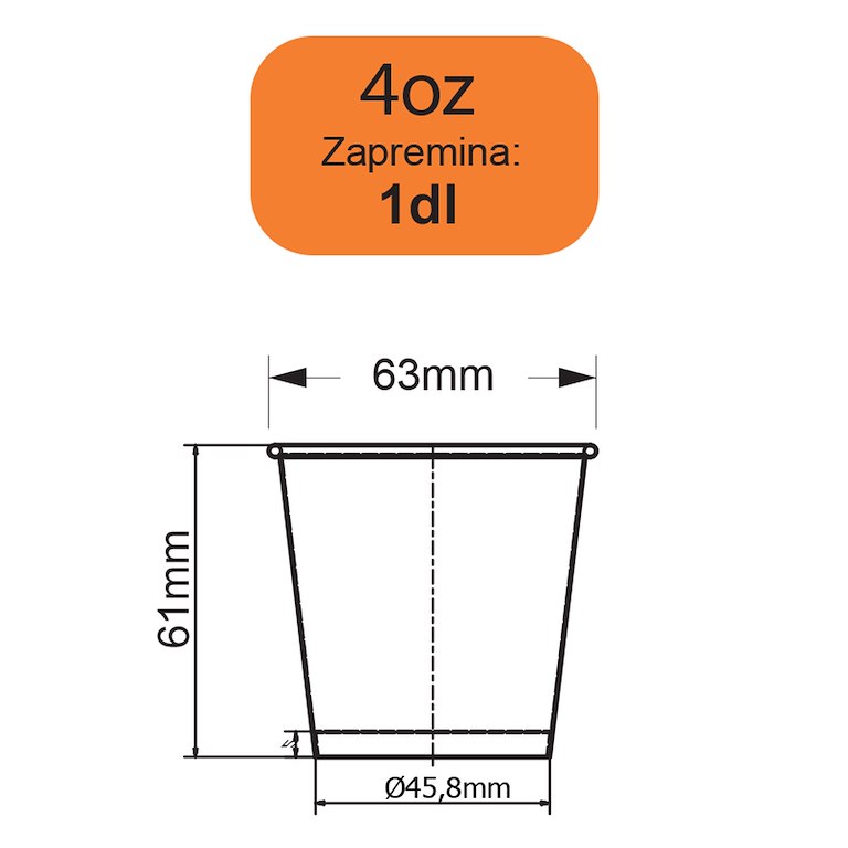 Čaša karton 4oz, 100/1 – BEO