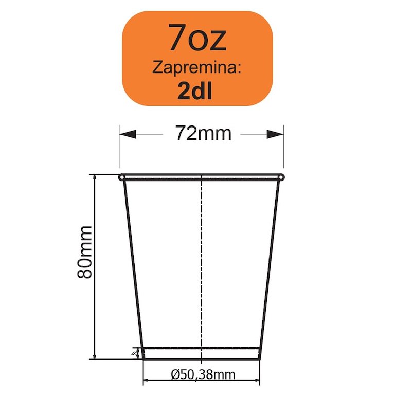 Čaša karton 7oz, 100/1 – BEO