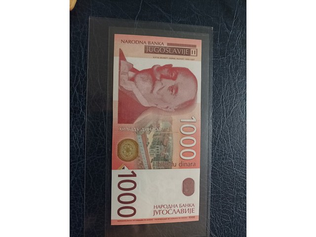 1000 dinara 2001. Jugoslavija UNC+++