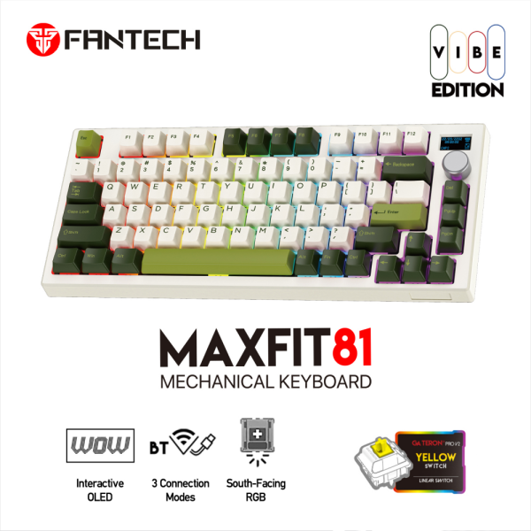 Tastatura Mehanicka Gaming Fantech MK910 RGB Vibe Maxfit 81 Milky Matcha Wireless (Yellow switch)