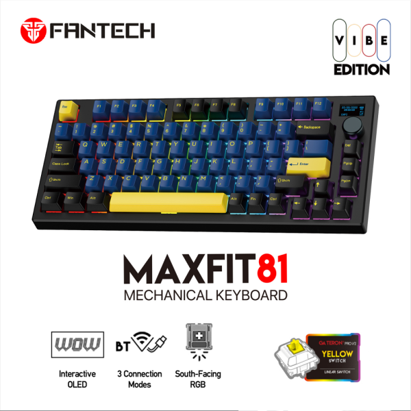 Tastatura Mehanicka Gaming Fantech MK910 RGB Vibe Maxfit 81 Grand Cobalt Wireless (Yellow switch)