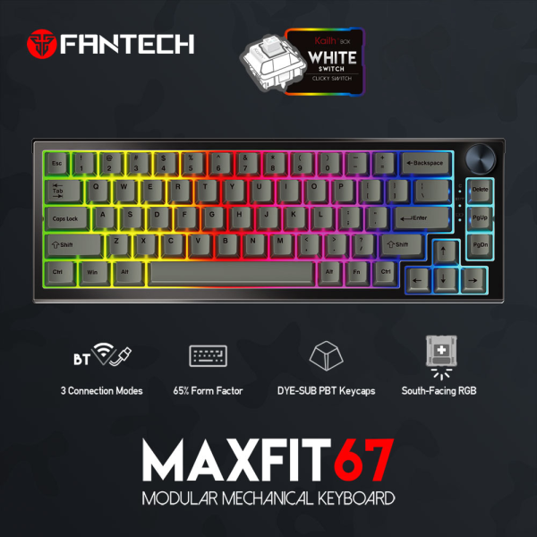 Tastatura Mehanicka Gaming Fantech MK858 RGB Maxfit67 crna (white switch)