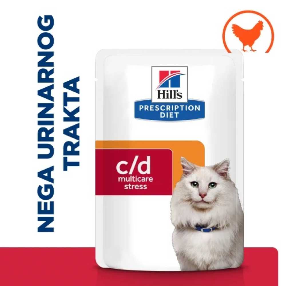 Hill's Prescription Diet cat veterinarska dijeta C/D Stress Piletina 12x85g