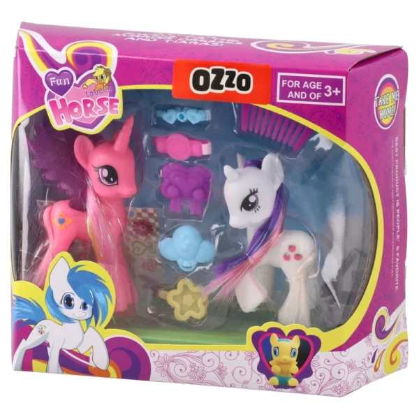 Fun horse, set figura, dva ponija, set sa šnalicama