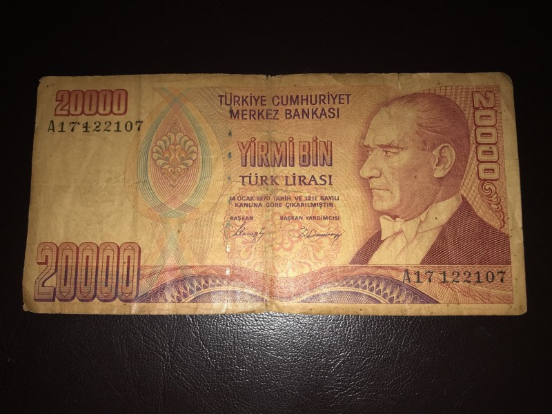 TURSKA 20 000 LIRA.