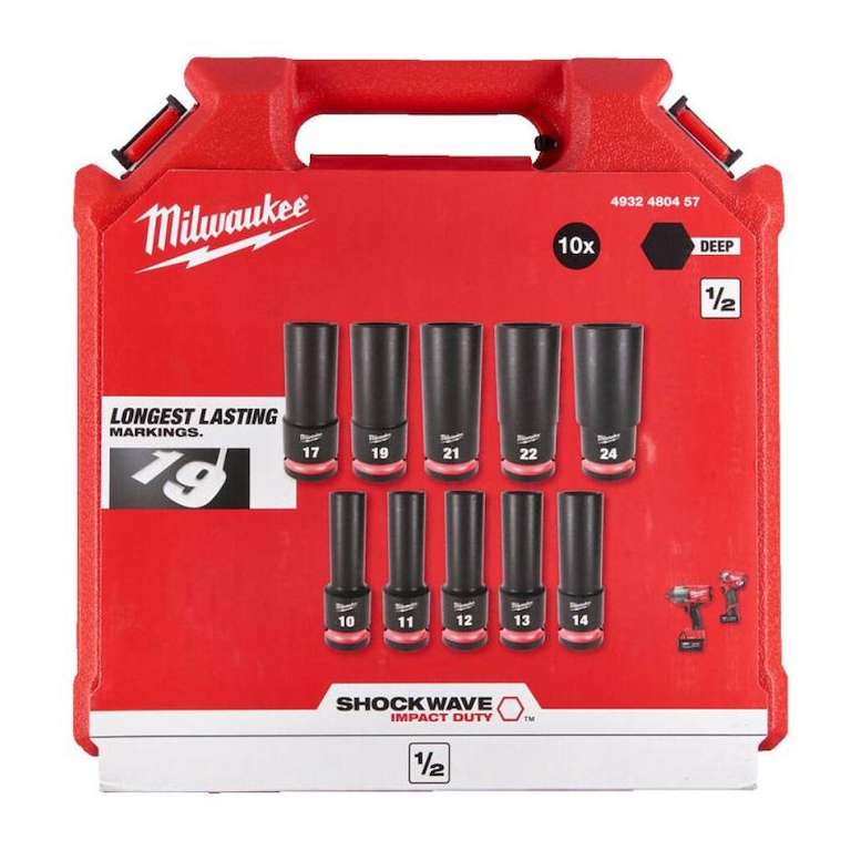Milwaukee – Set udarnih dubokih nasadnih ključeva 10-24mm – 4932480457