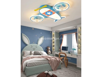 LED plafonsko svetlo avion sa ventilatorom za deciju sobu