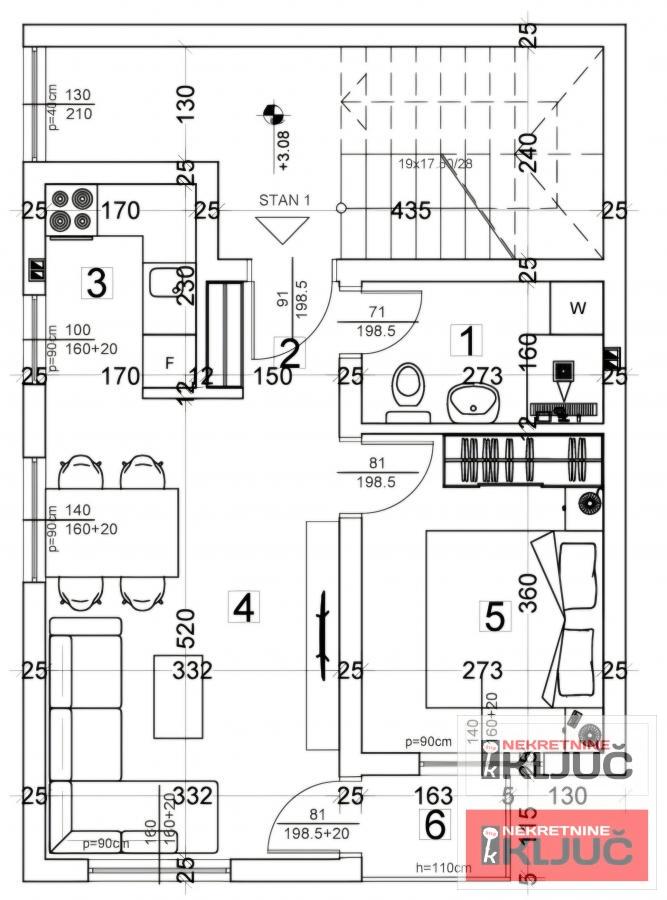 ADICE, 40m2, Dvosoban sa pdv