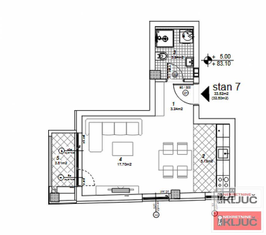 TELEP, 35m2, Dvosoban sa pdv