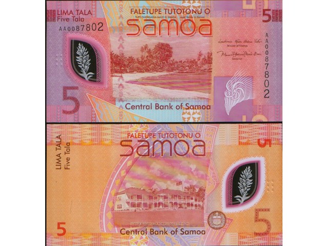 Samoa 5 Tala 2023/2024. UNC Polymer.