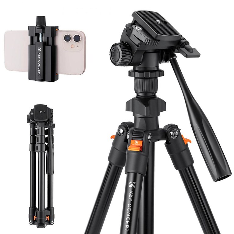 K&F Concept Aluminum Tripod + nosač za telefon KF09.115