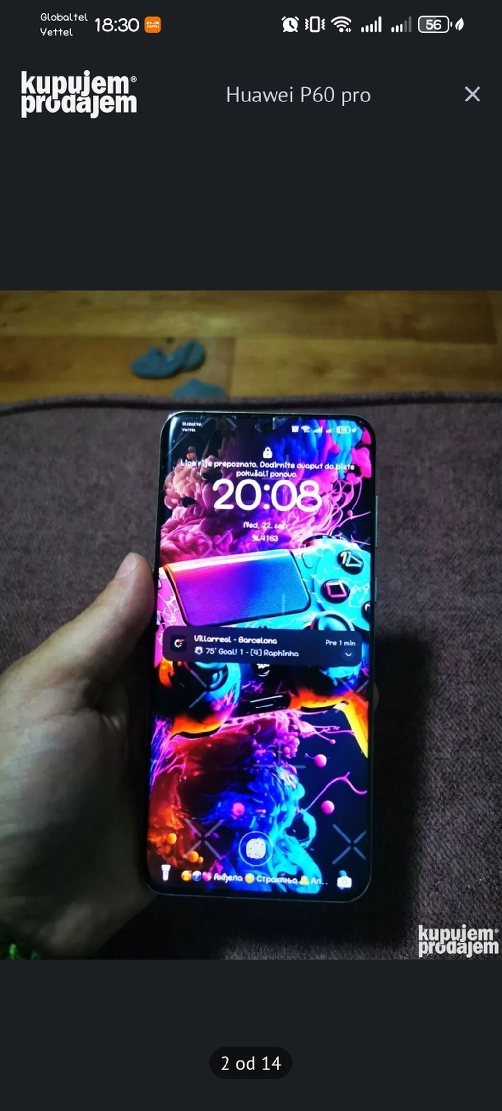 Huawei P60 Pro, 256 GB, bоја - Bela, Otisak prsta, Dual SIM, Face ID