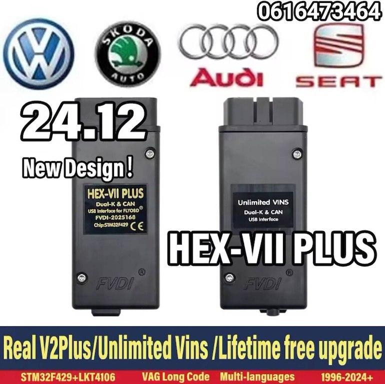 HEX V2 plus OBD2, V24.12.1 za VW Audi Skoda Seat Auto dijagnostika