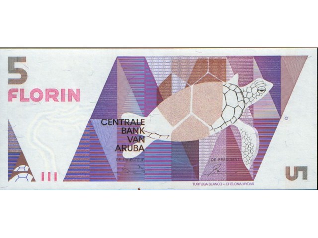 Aruba 5 Florin 1990. UNC.