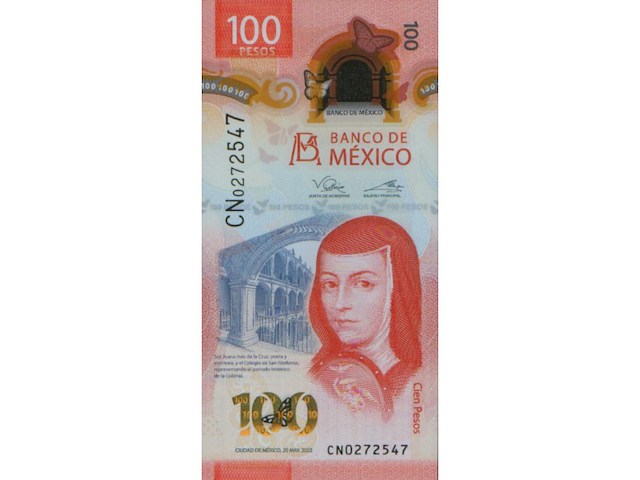 Mexico 100 Pesos 2022. UNC Polymer.