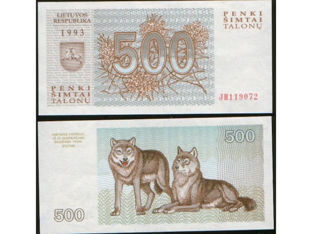 Lithuania 500 Talonas 1993. UNC.