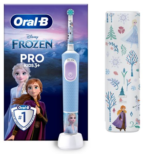 Oral-B Pro Kids električna četkica za zube, Frozen, putni set, za uzrast od 3+ godina