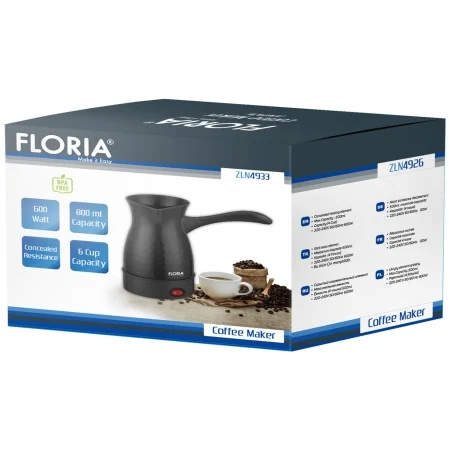 Floria zln4933 električna džezva za 6 šoljica, 600w