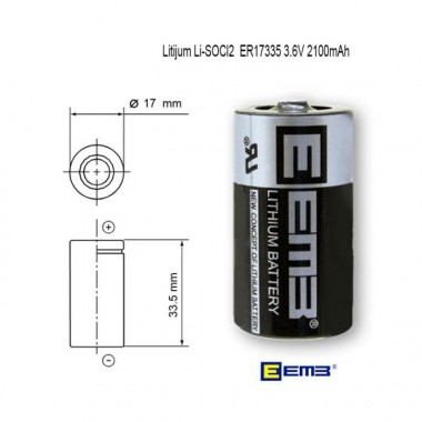 EEMB ER17335 3.6V 2100mAh  industrijska litijumska baterija