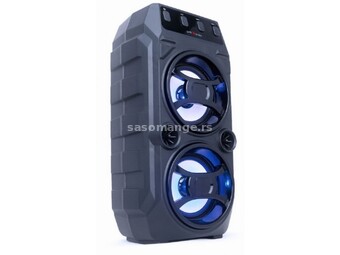 x-SPK-BT-13 Gembird Portable Bluetooth karaoke speaker 2x5W, FM, USB, SD, MIC 6,35mm, LED,black