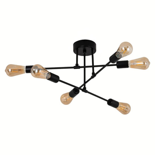 Luster plafonjera 6xE27 EDI-6R crna
