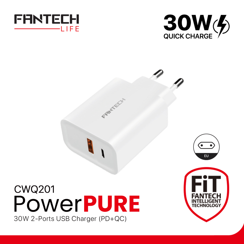 Kucni punjac Fantech Power Pure CWQ201 PD/USB 30W QC beli