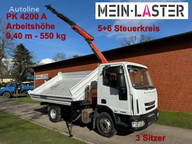 IVECO ML75E16 3 S-Kipper Kran PK 9,4m-550 kg Greifer kiper