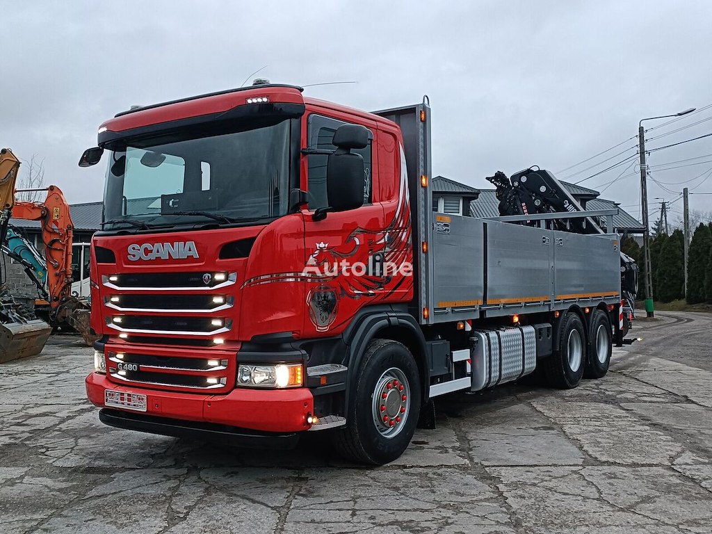 Scania G480 E5 Adblue 6x4 Hiab 288 E6 Wyciagarka/ Funkcje kamion s ravnom platformom