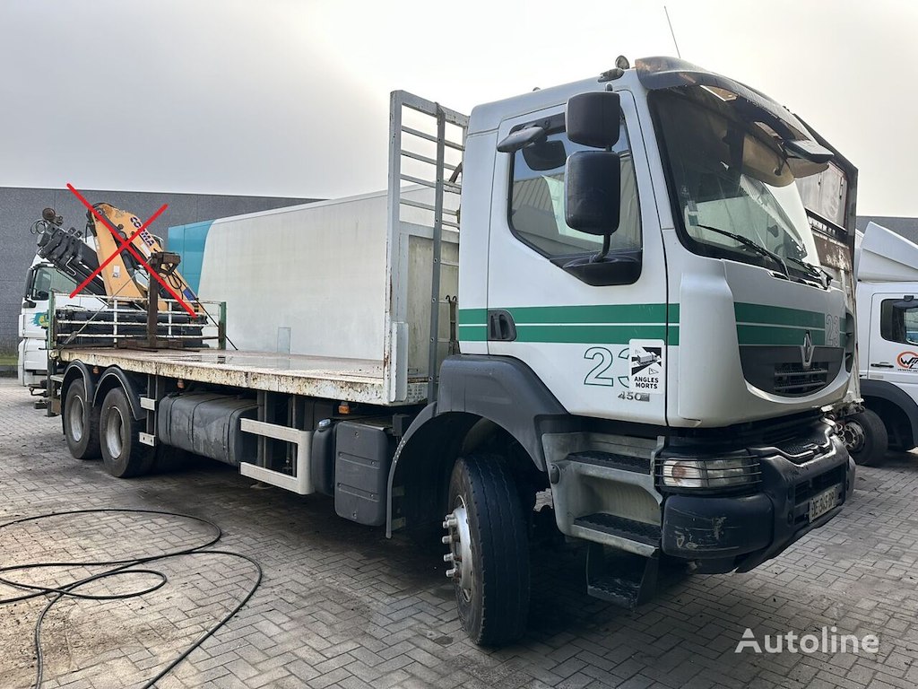 Renault KERAX 450 DXI 6x4 BOITE MANUELLE + RETARDER - SUSP. LAMES - PONT kamion s ravnom platformom