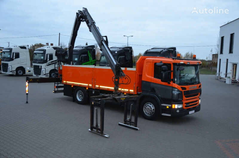 Scania P 4x2 HDS PALFINGER PK 15001L CHWYTAK 195000km ! 3126 kamion s ravnom platformom