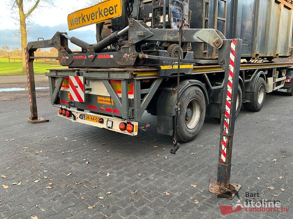 Pacton PACTON 3 Assen Steentrailer As 1 liftbaar As 3 stuuras met Hiab poluprikolica sa ravnom platformom