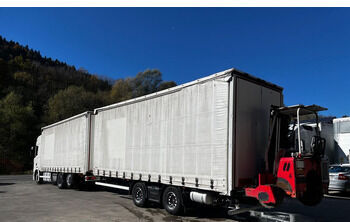 Scania R410 Tandem // 7.7+7.7 // Wózek Palfinger F3-203 2014 Rok // Zes kamion s ceradom + prikolica sa ceradom