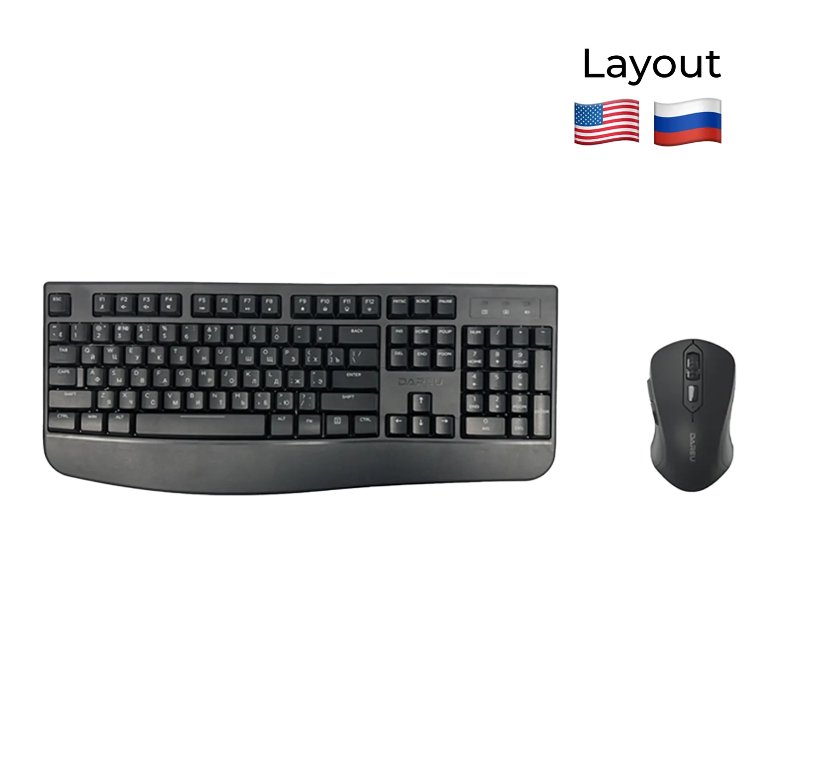 DAREU Bežični set tastatura i miš MK199G, Crni