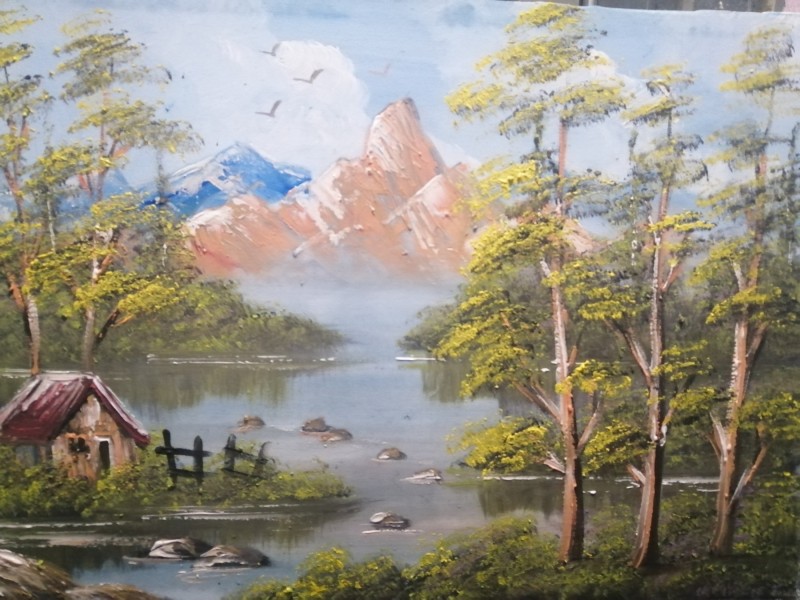 Magicni pejzaz 70x50cm ulje na platnu