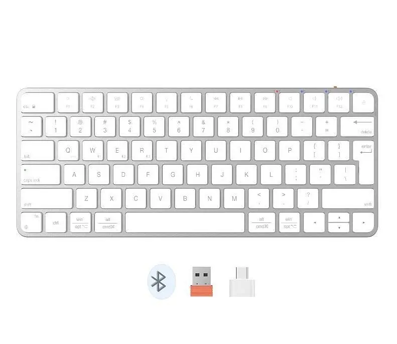 MEETION Bežična tastatura K210MWWH, 300 mAh, Bela