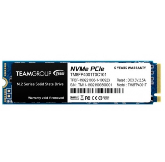 TeamGroup * M.2 2280 1TB MP34 SSD PCIe Gen3 x4, NVM Express, 3400/2900MB/s TM8FP4001T0C101 (7499)