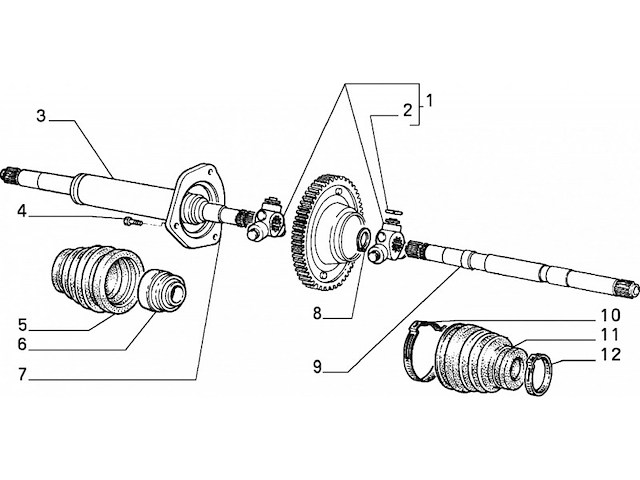 Fiat Panda Krst Poluosovine 91-03,NOVO