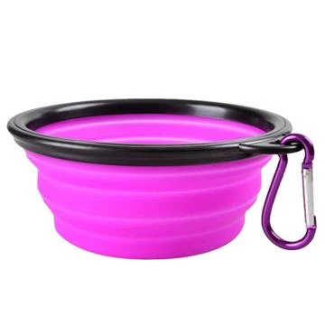 PORTABLE TPE FOLDING PET BOWL - 350ML - PURPLE