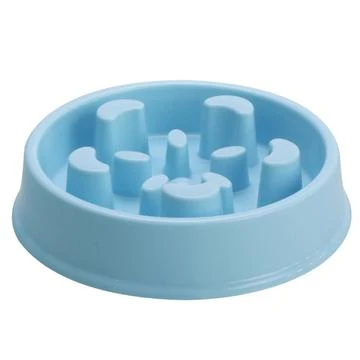 CANDY COLOR NON-SLIP SLOW FEEDER DOG BOWL - BLUE