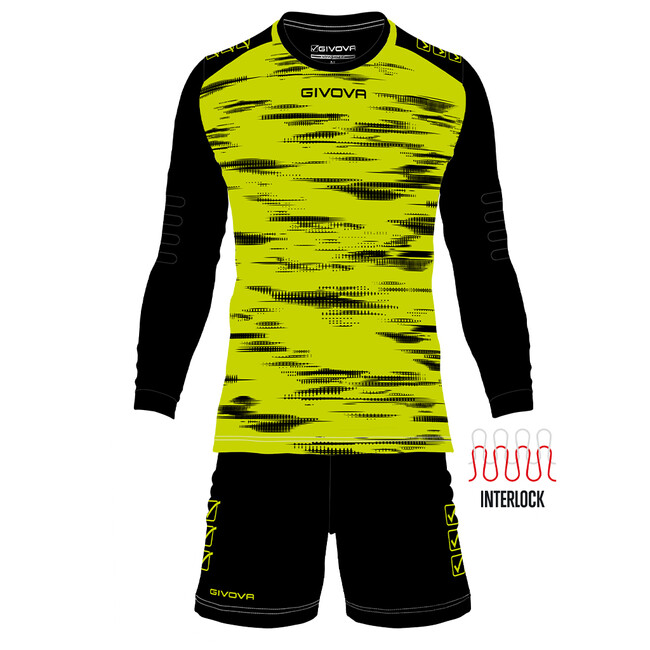 KIT PORTIERE DIFESA GIALLO FLUO/NERO Tg. 3XS